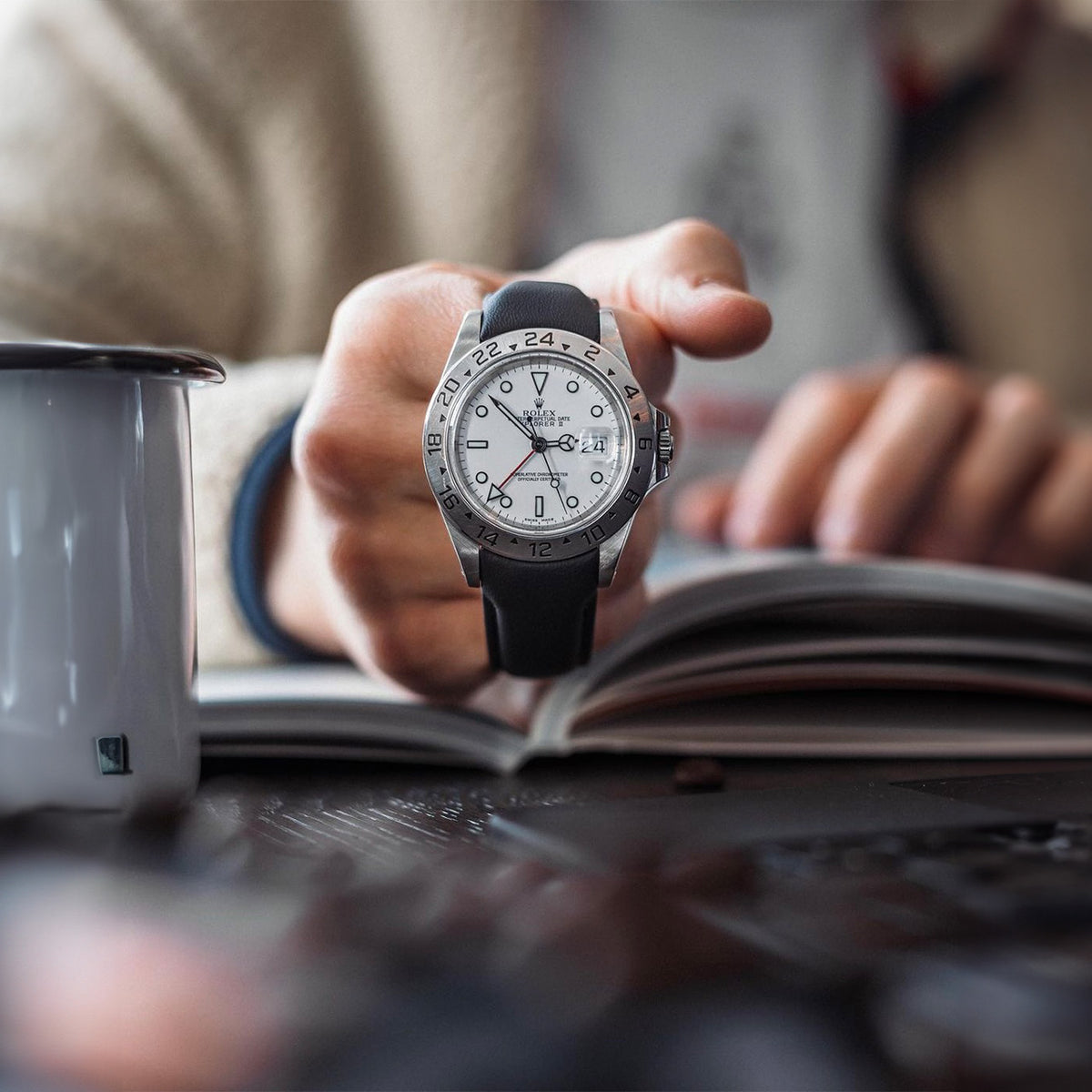 rolex explorer leather